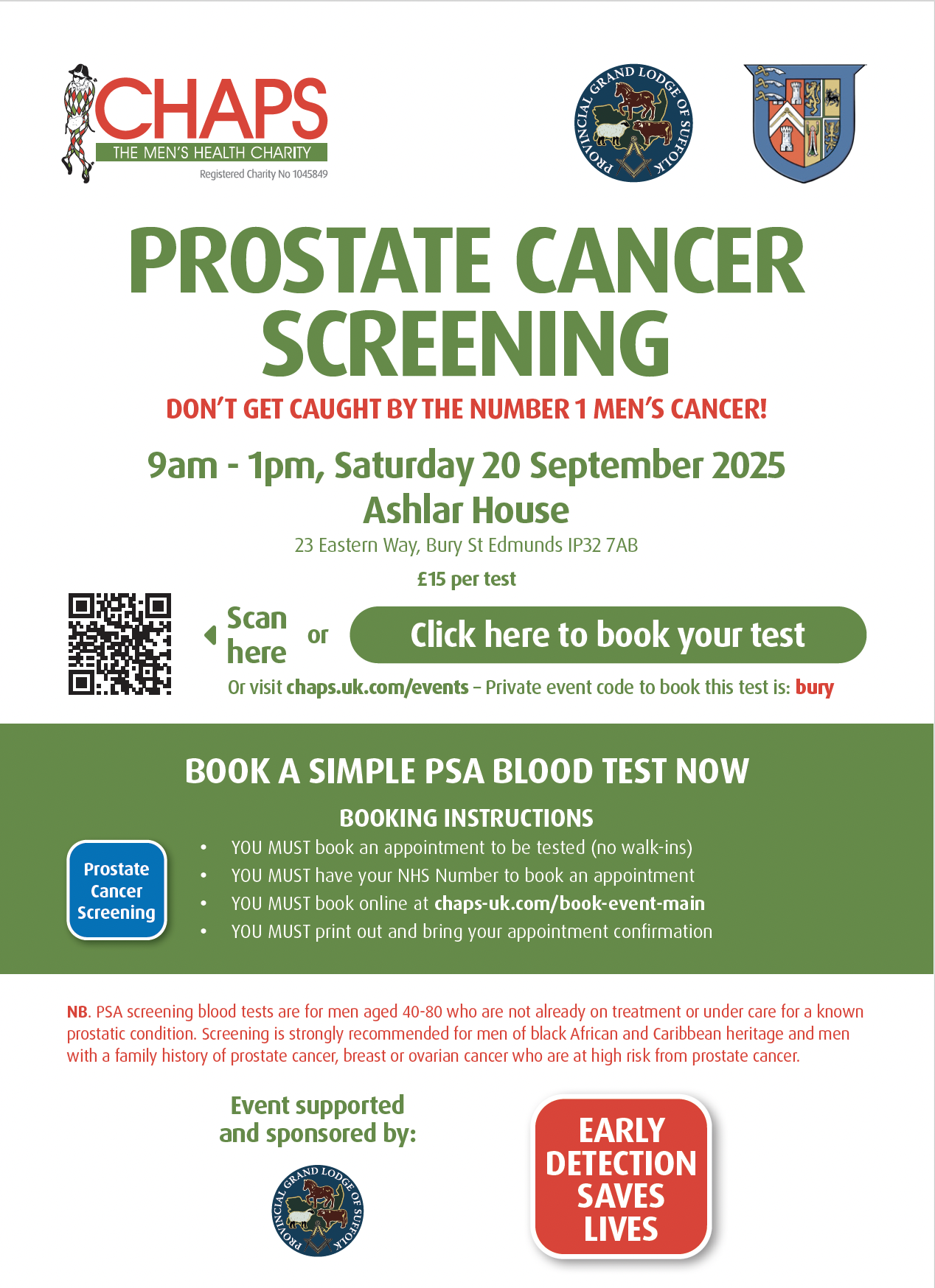 CHAPS Prostate Cancer Screening - Suffolk Provincial Freemasons